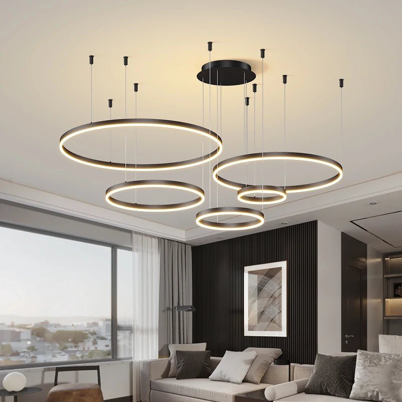Modern Round Ring LED Chandelier – The Lamp Store